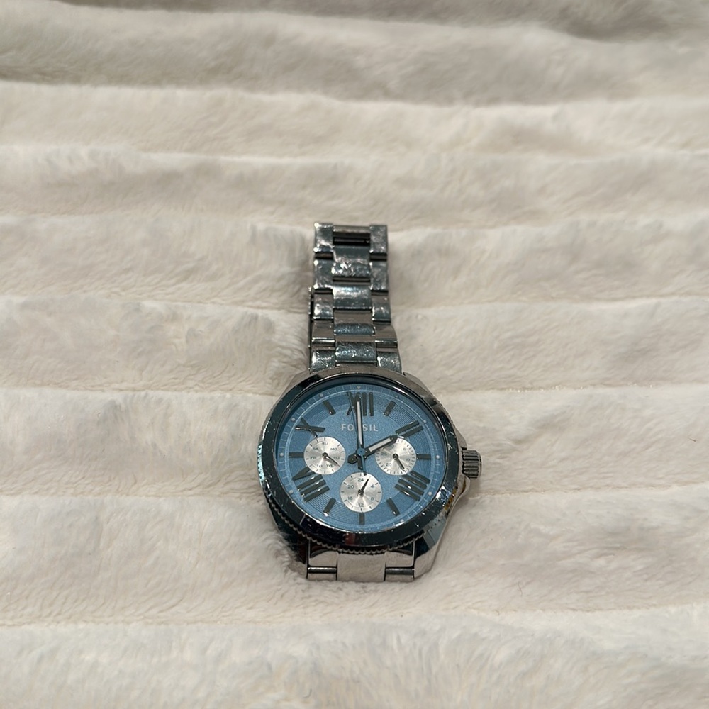 Fossil Blue Face Three-Hands Stainless Steel Ladies W… - Gem
